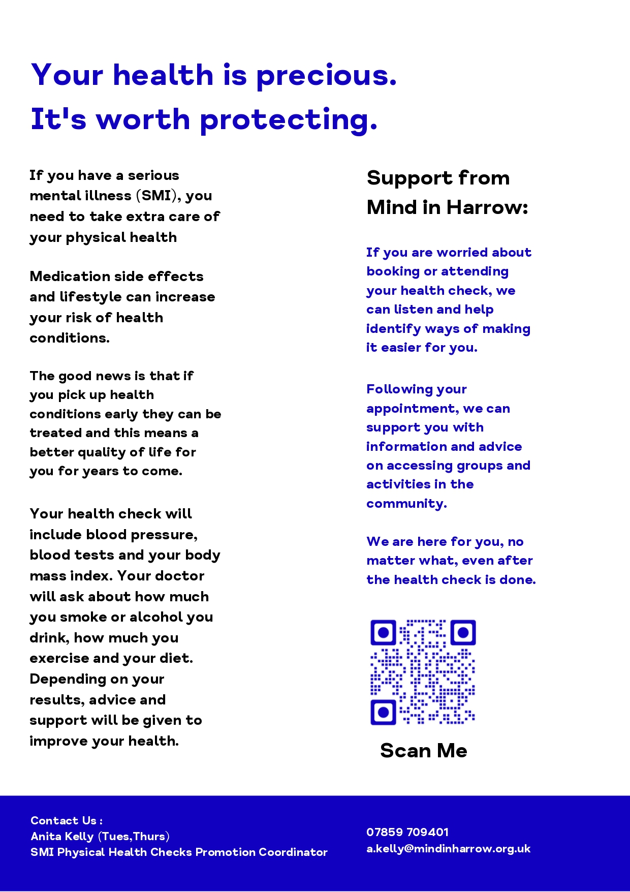 Support from MIND for Severe Mental Illness (SMI) – Kenton Clinic